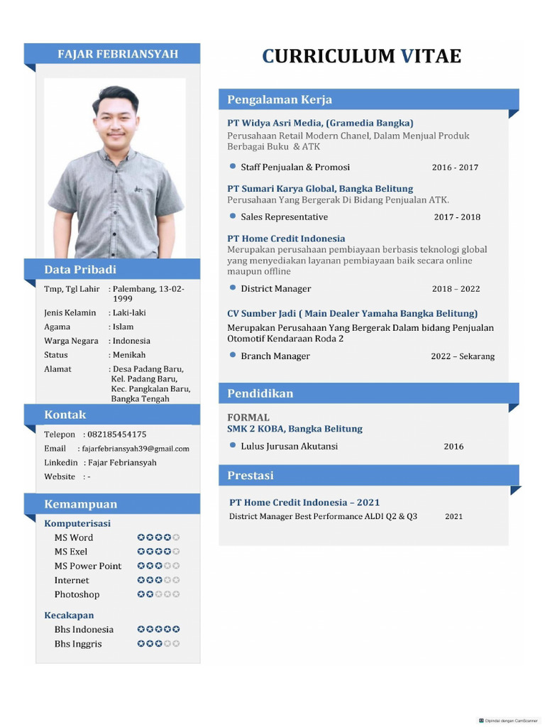 CV Fajar Febriansyah Juli 2025 | PDF