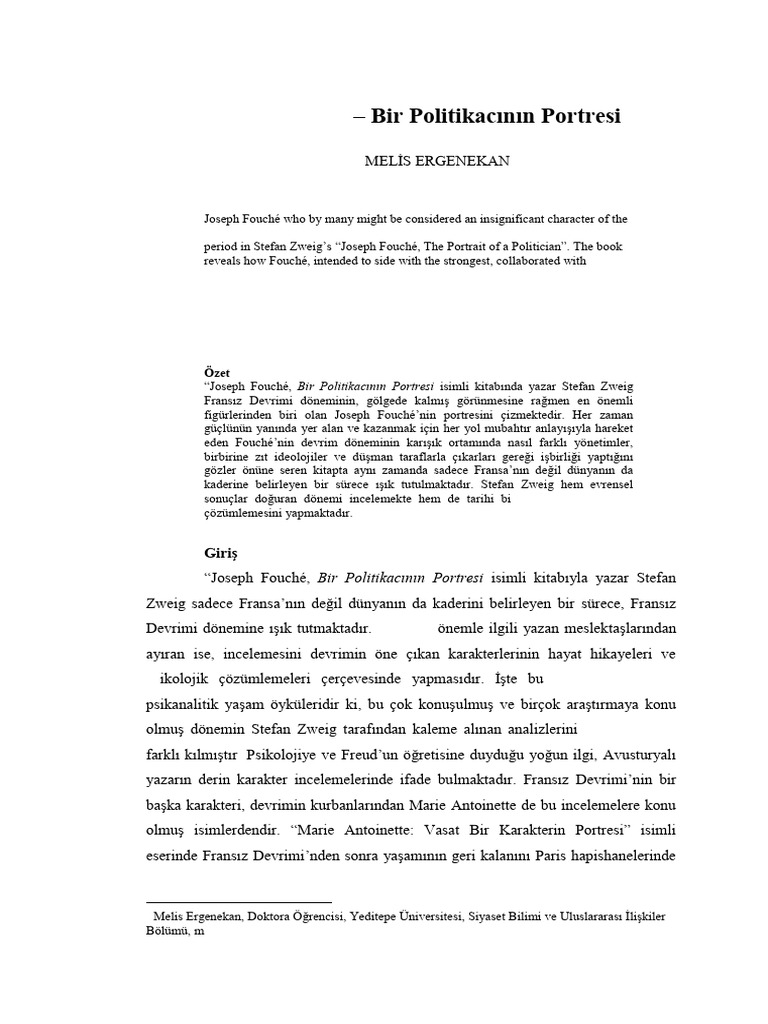 Joseph Fouche Bir Politikacının Portresi | PDF