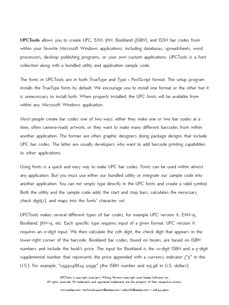 Up c Tools Documentation | PDF | Universal Product Code | Barcode