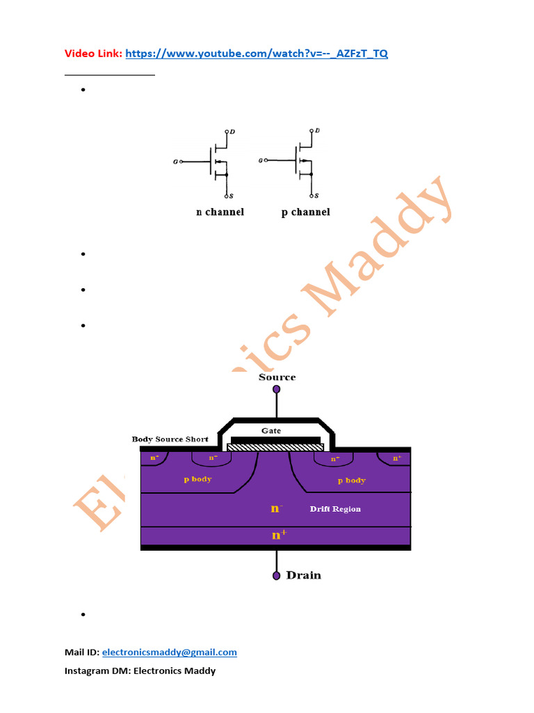 Power MOSFET Characteristics Explained | PDF | Mosfet | Field Effect ...