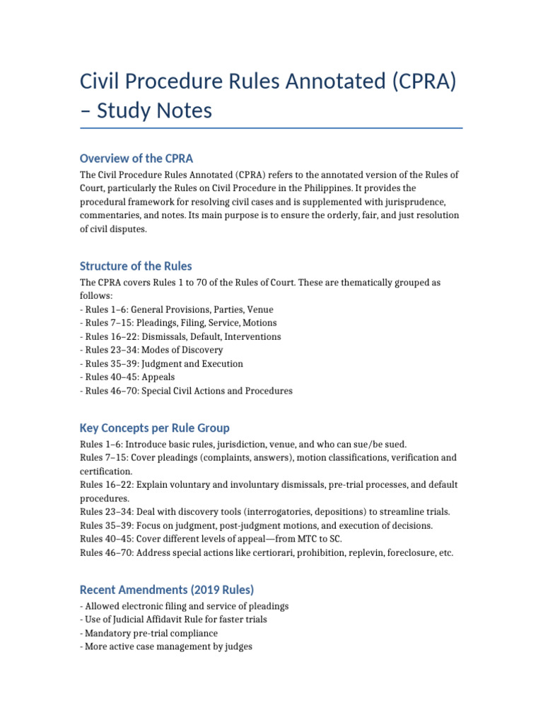 CPRA Study Notes | PDF