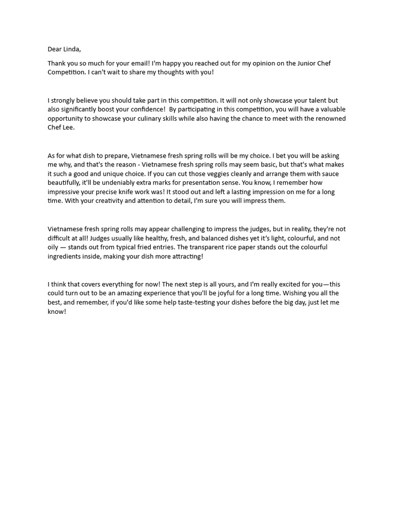 Tips for Junior Chef Competition Dish | PDF