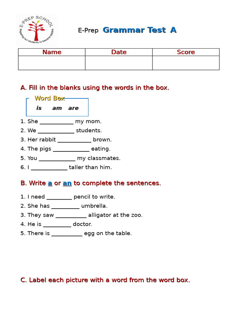 Grammar Test Preparation Worksheet | PDF | Syntax | Linguistics