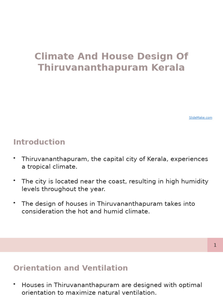 Climate and House Design of Thiruvananthapuram Kerala | PDF | Roof ...