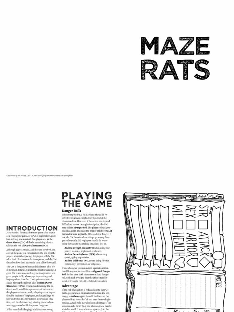 Maze Rats V4.3 Booklet | PDF