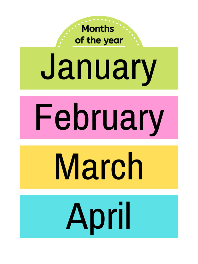 January March April February: Months of The Year | PDF