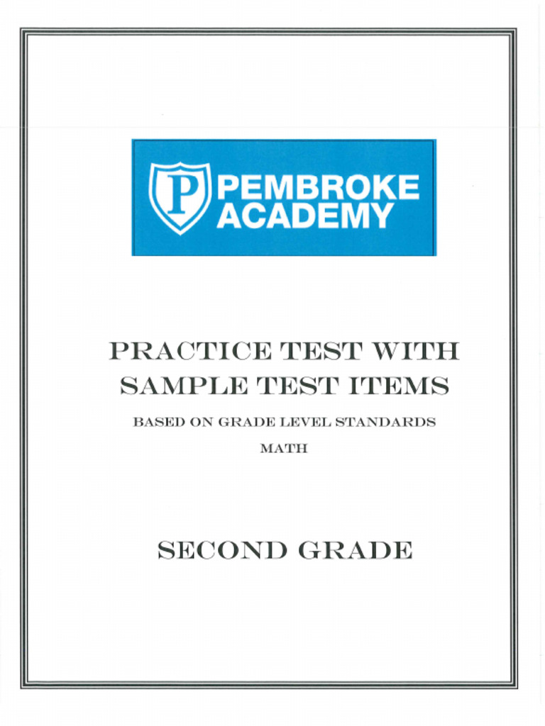 Second Grade Sample Test Packet Math | PDF