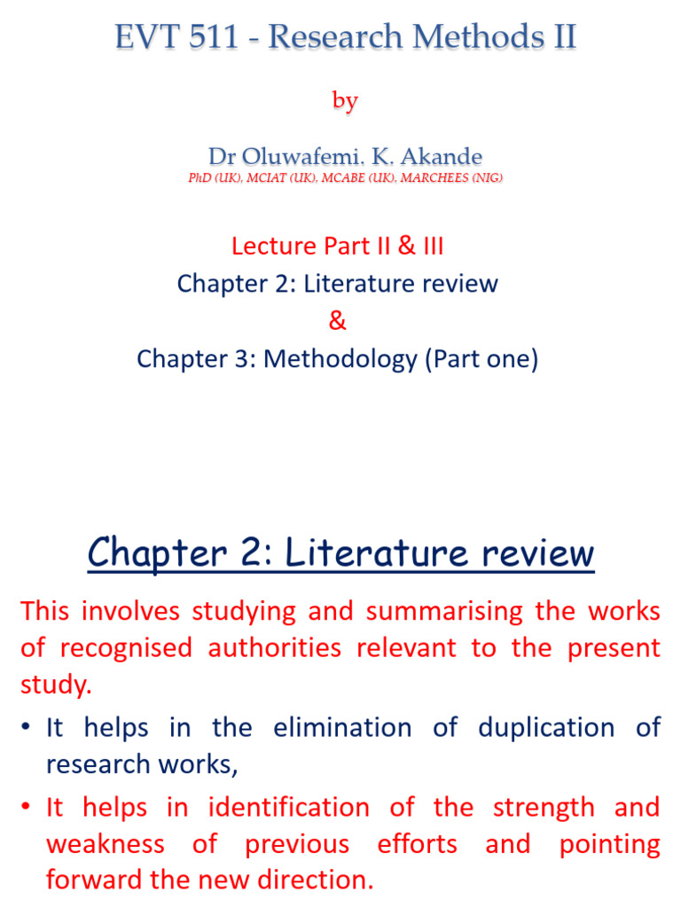 Evt 511 - Lecture Part II & III | PDF | Methodology | Qualitative Research