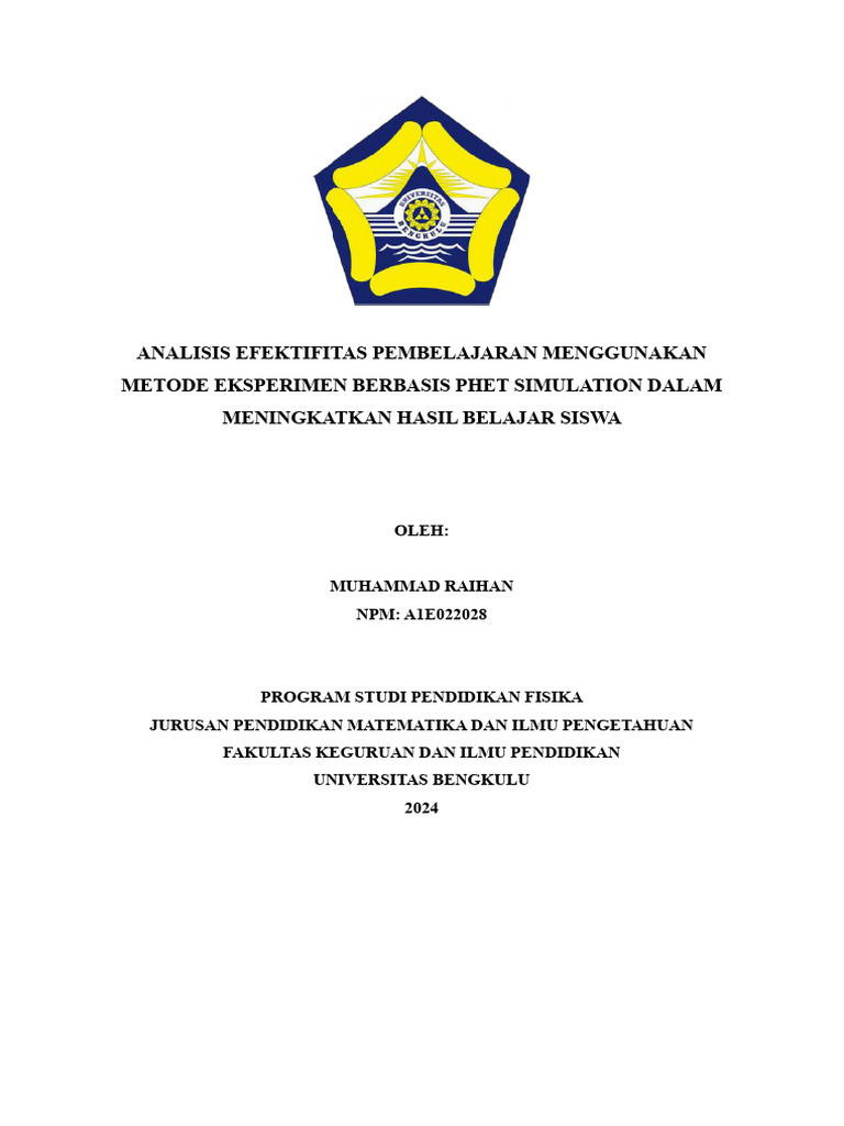 Analisis Efektifitas Pembelajaran Menggunakan Metode Eksperimen ...