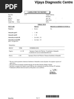 Positive Widal Test Report for Typhoid | PDF | Hematology | Blood