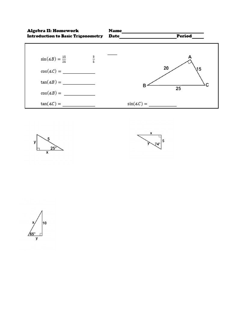 Trigonometry Homework Assignments | PDF