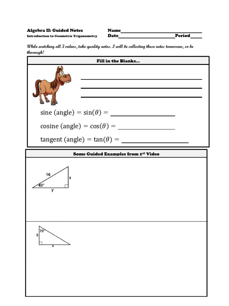 1 Introduction To Basic Trigonometry Notes | PDF