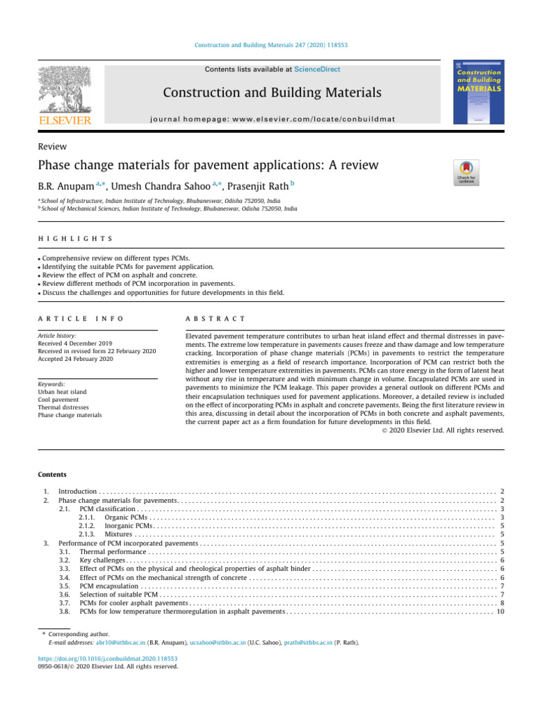 Phase Change Materials For Pavement Applications Are View | PDF ...