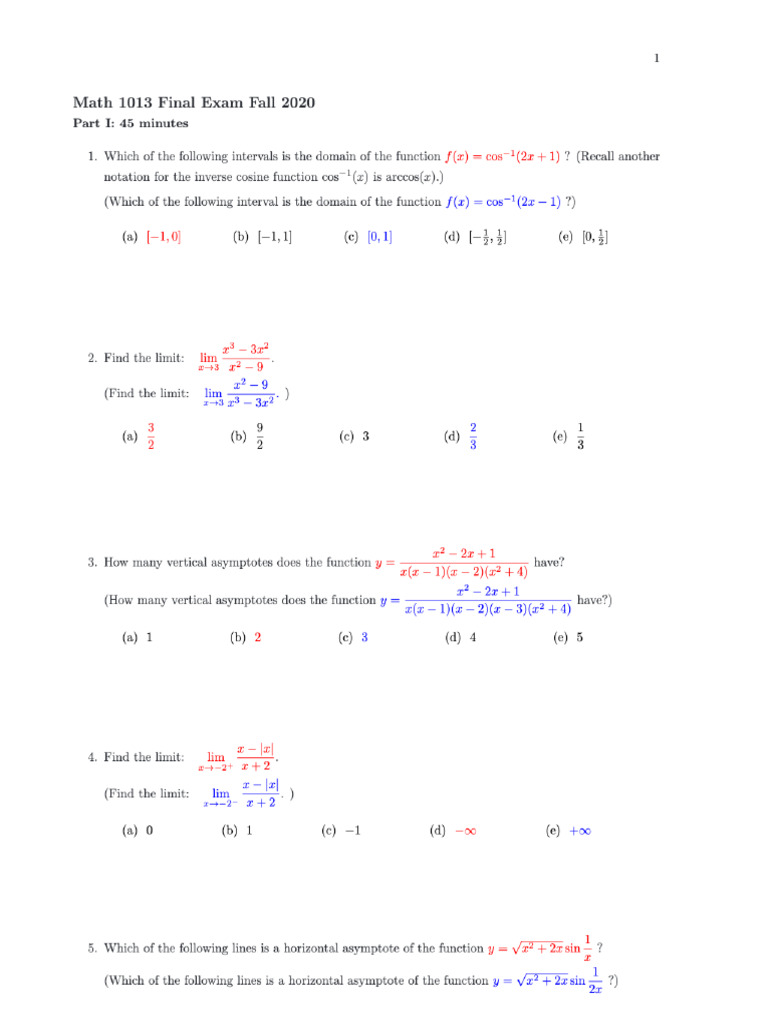 (MATH1013) (2020) (f) final~=7fz - emu^ - 35512 - 複製 | PDF