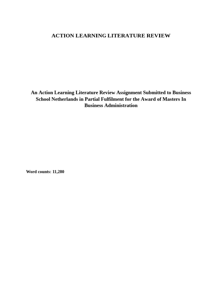 Action Learning Literature Review Insights | PDF | Learning | Leadership