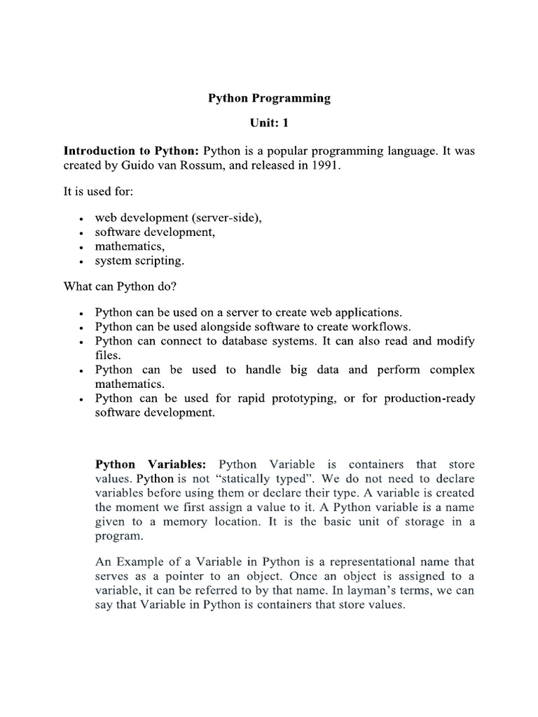 Unit 1 | PDF