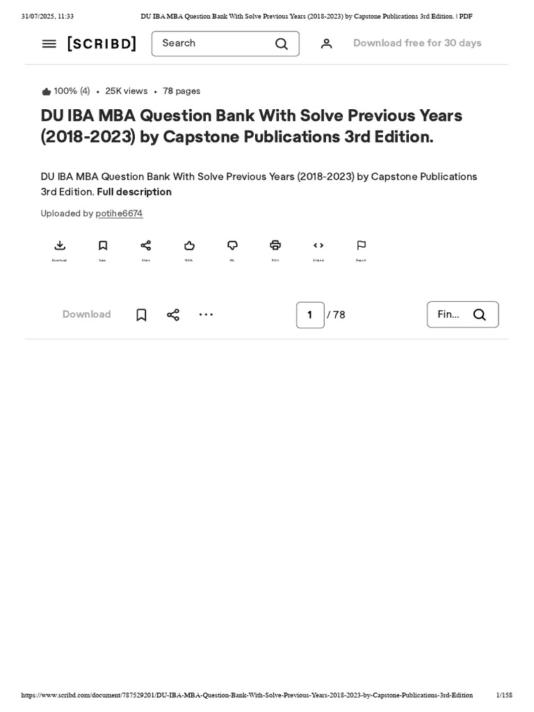 DU IBA MBA Question Bank With Solve Previous Years (2018-2023) by ...