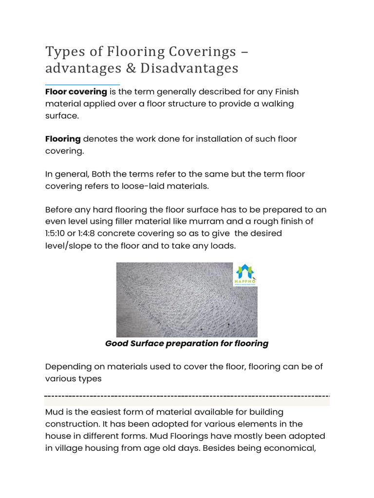 Types of Flooring Coverings | PDF | Flooring | Building Engineering