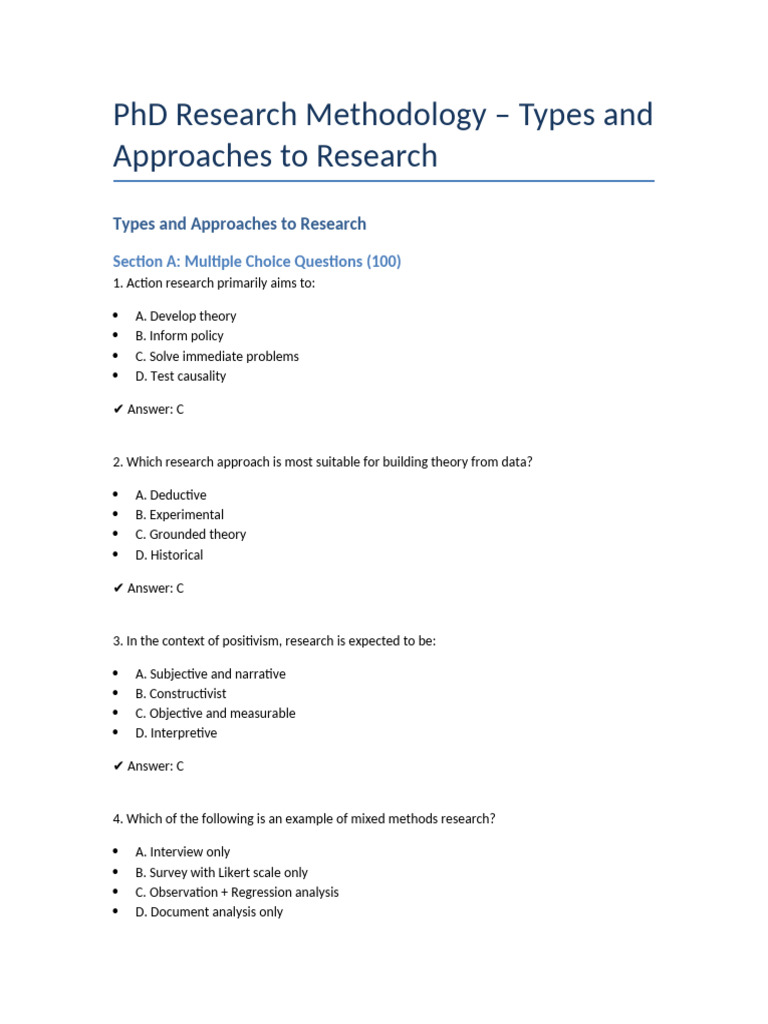 PhD_Research_Methodology_Types_and_Approaches_to_Research (1) | PDF ...