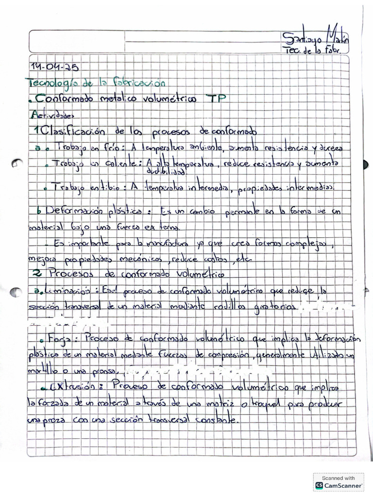 Conformado Volumétrico TP (Santi Martin) | PDF