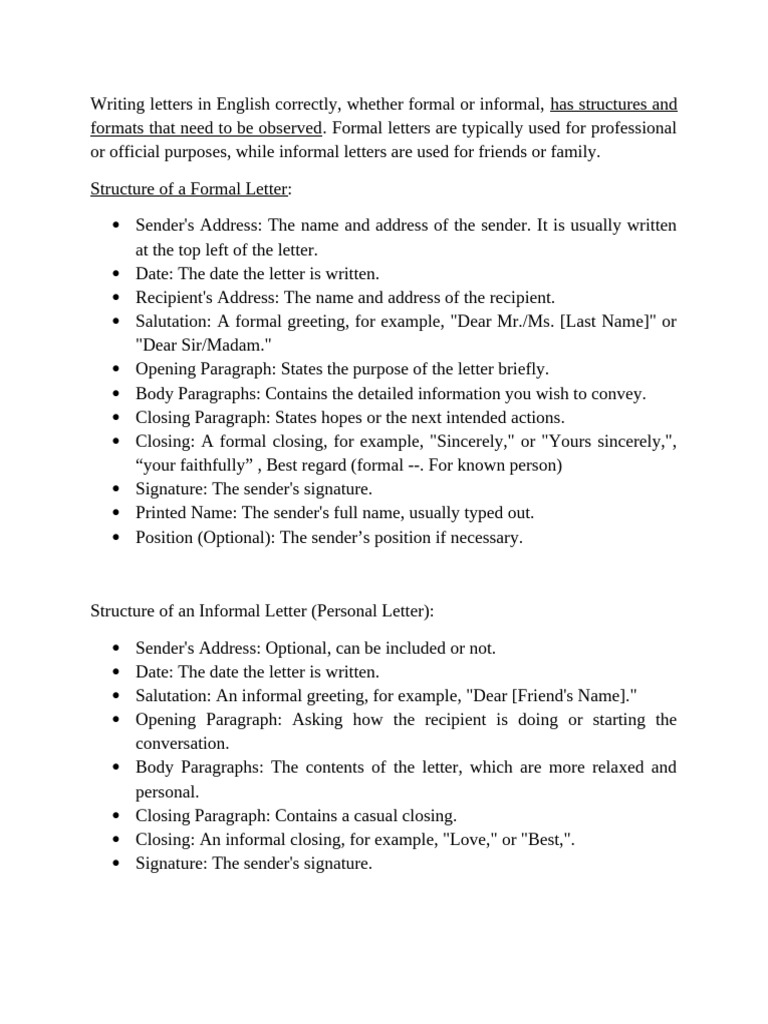 Writing Letters in English Correctly | PDF