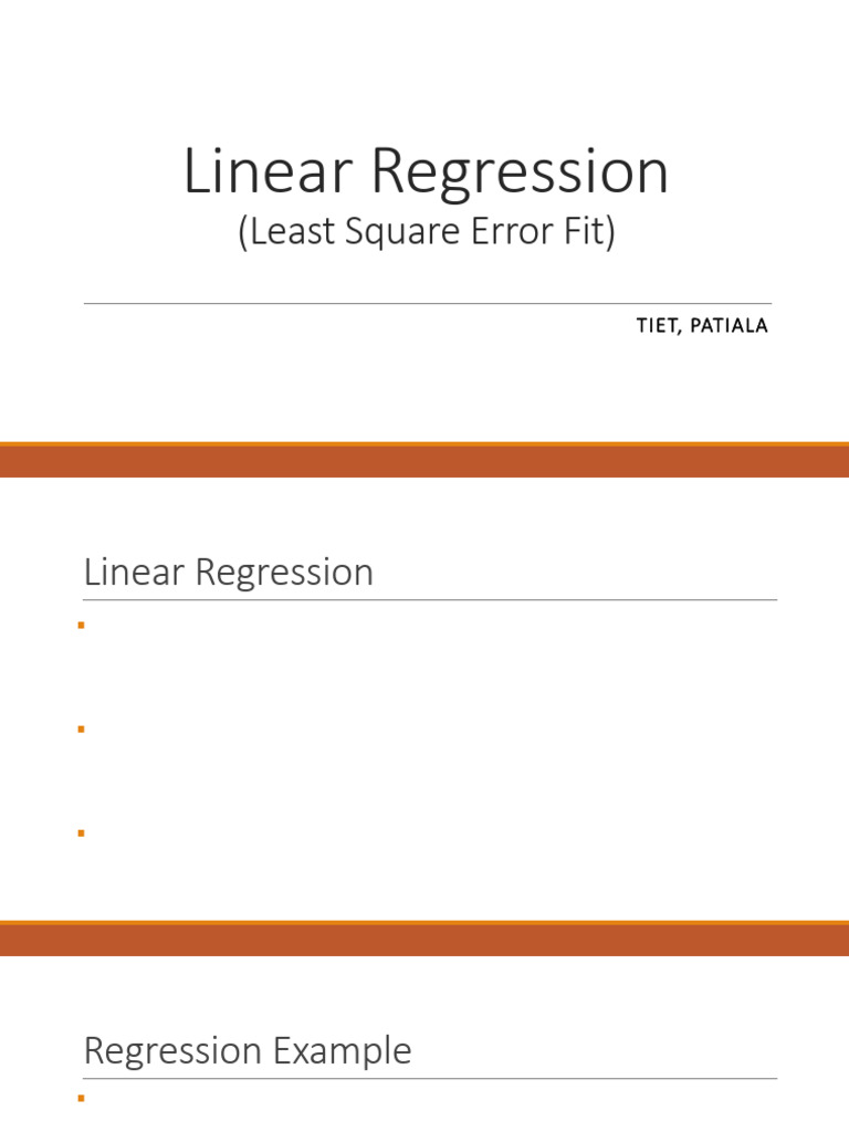 8 - Linear Regression-Least Square Error Fit | PDF | Dependent And Independent Variables ...