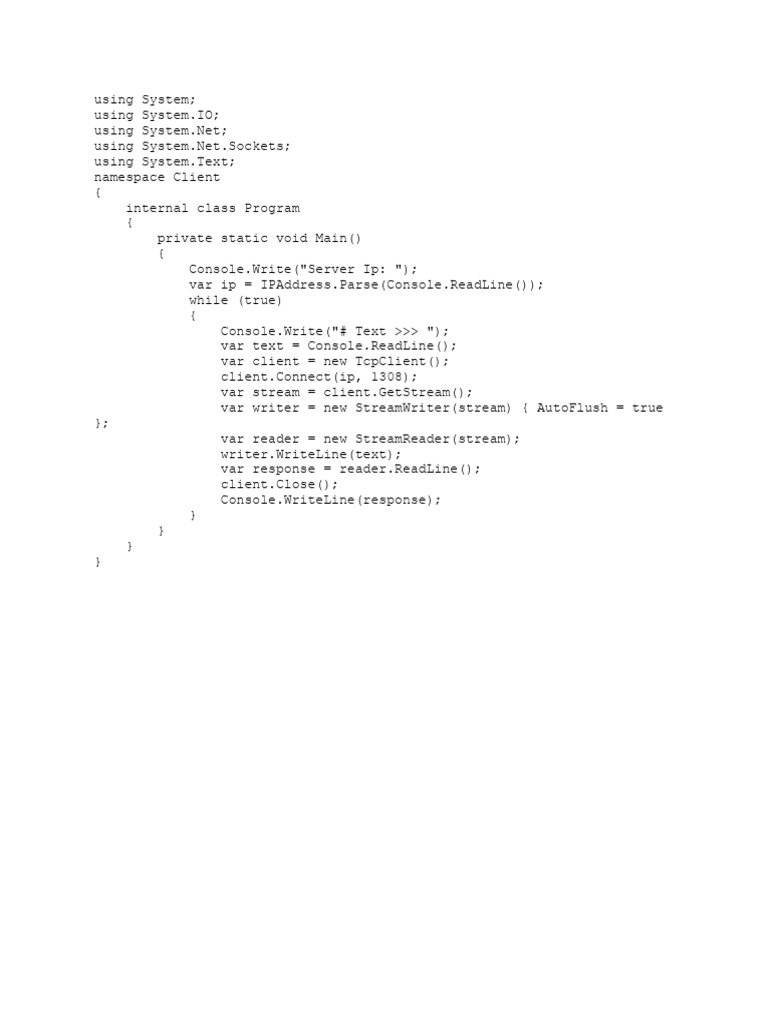TCP Client | PDF