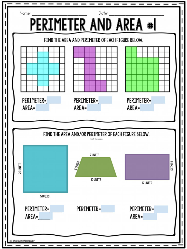 Perimeter and Area Pages | PDF