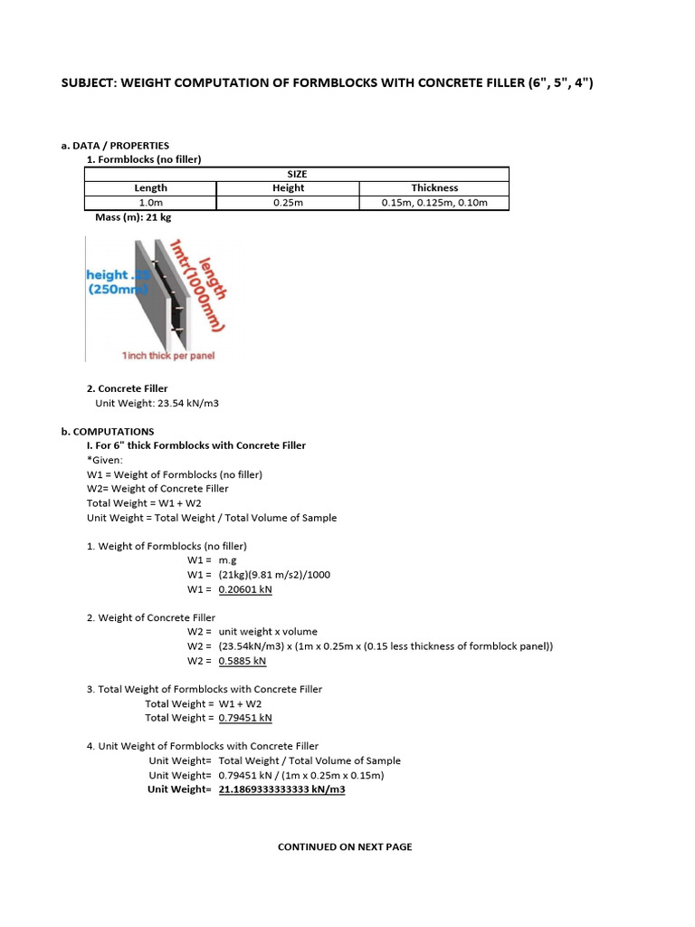 Formblocks Computation | PDF | Building Materials