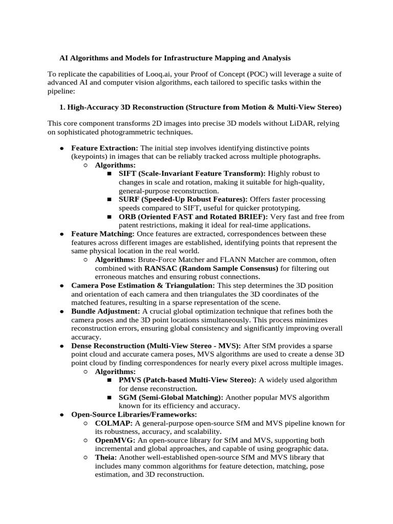 AI Algorithms and Models For Infrastructure Mapping and Analysis | PDF ...
