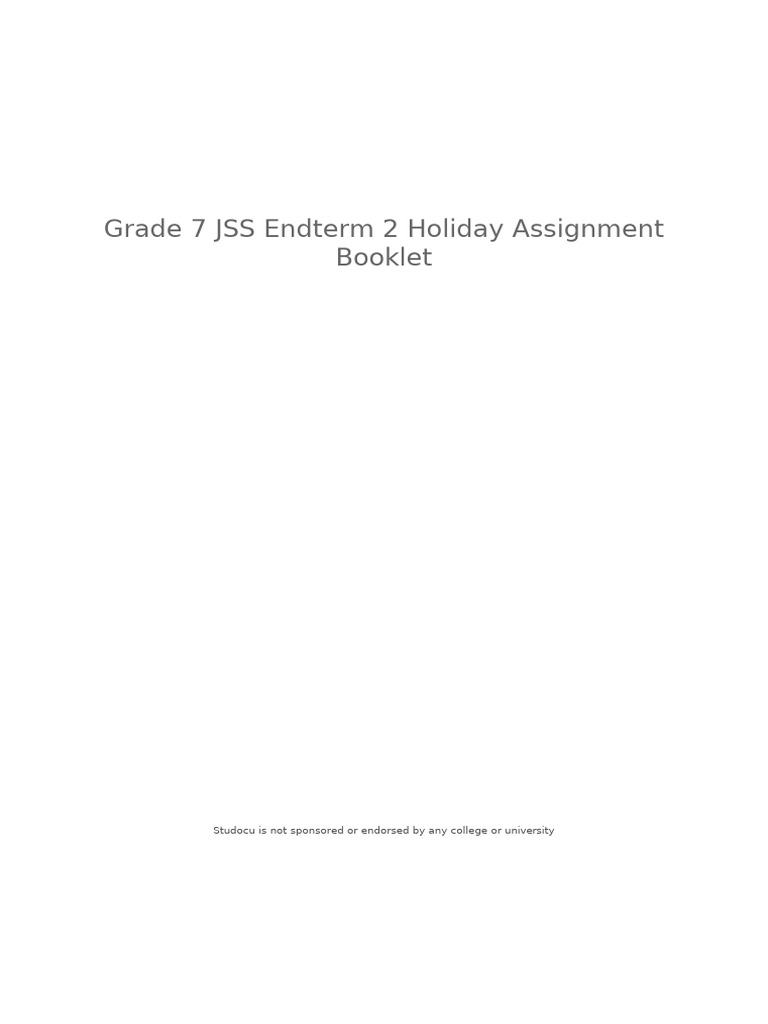 Grade 7 Holiday Assignment | PDF | Soil | Tillage