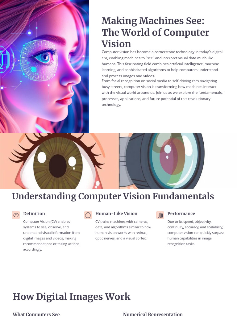 Computer Vision Basics for Class 12 AI | PDF | Computer Vision | Image ...
