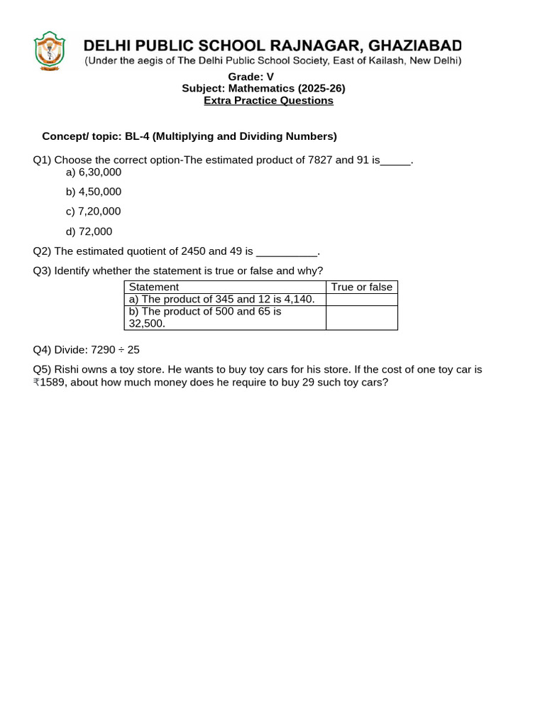 Block4 Ccs Grade 5 Mathematics | PDF