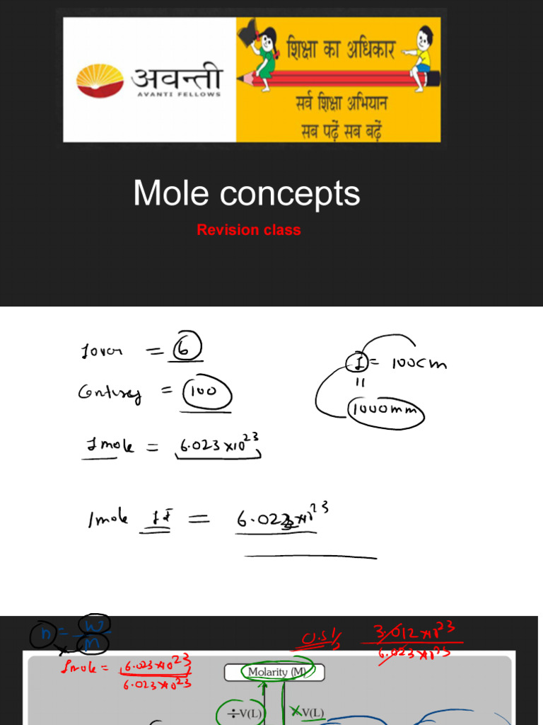 Mole Concepts and Atomic Structure Revision Class | PDF