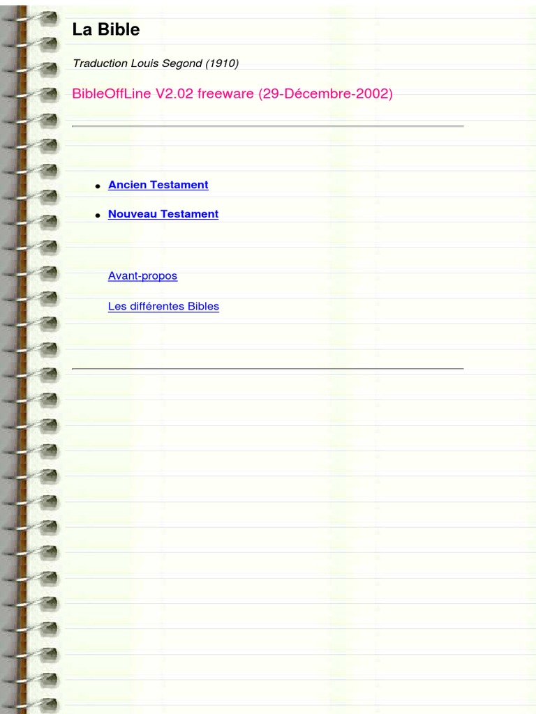 Bible Louis Segond 1910 PDF Gratuit | PDF | Arche de Noé | Noé