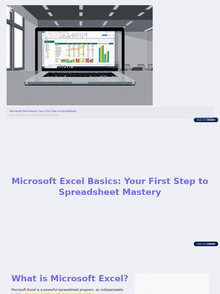 Microsoft Excel Basics Your First Step To Spreadsheet Mastery | PDF | Microsoft Excel | Spreadsheet