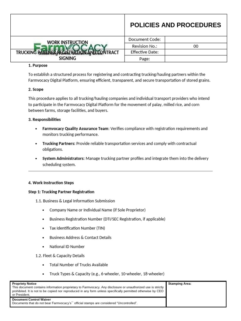 Trucking Partner Registration Process | PDF | Insurance | Regulatory ...