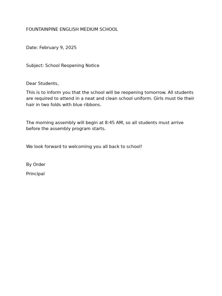 Reopening Notice | PDF
