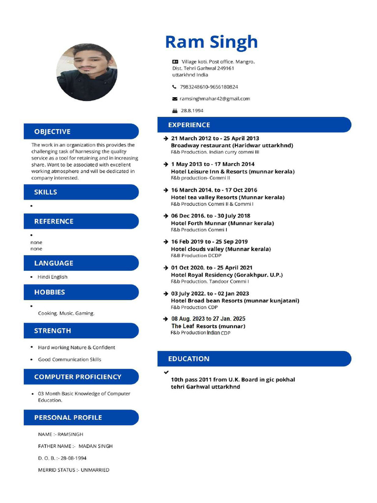 Ram Singh Resume | PDF