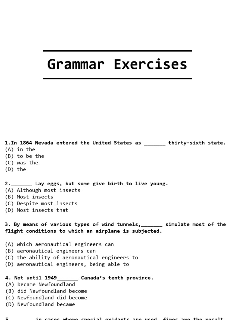 Grammar Exercises Discussion | PDF