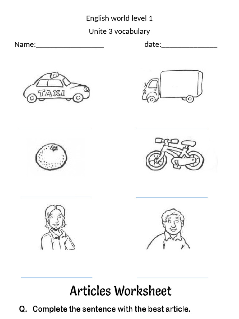 English World Level 1 Unite 3 Vocabulary | PDF