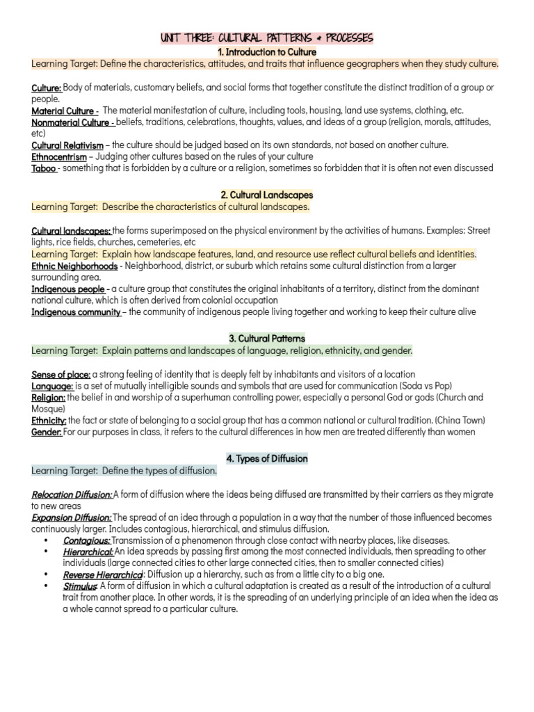 Cultural Patterns and Processes Overview | PDF | Globalization ...