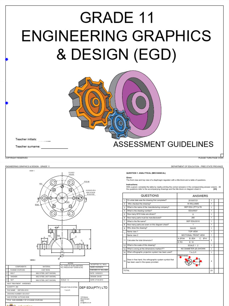 EGD - Grade 11 - CD - Assessment Guidelines | PDF | Drawing