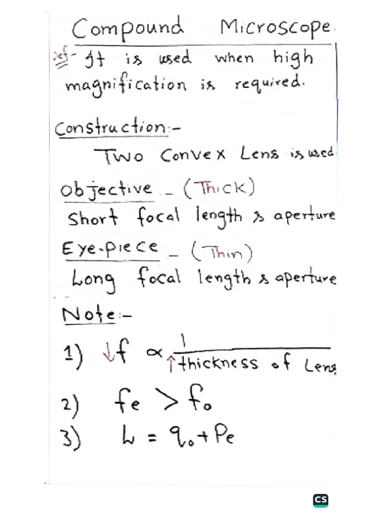 Compound Microscope ? Lecture | PDF