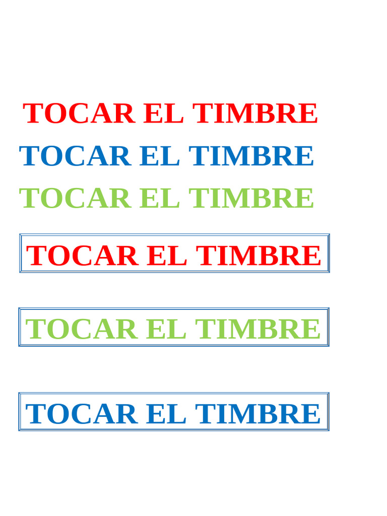 Tocar El Timbre | PDF