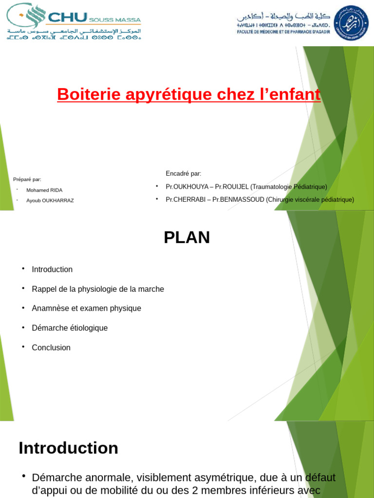 Boiterie apyrétique chez l’enfant | PDF | Spécialités médicales ...