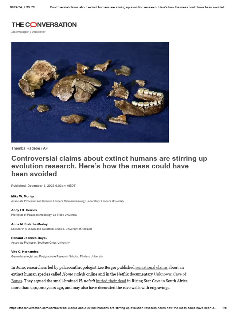 Controversial Claims About Extinct Humans Are Stirring Upevolution ...