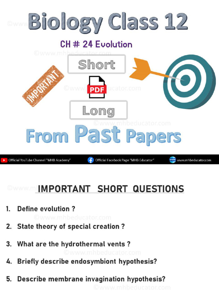 Biology 12 Chapter 24 Evolution | PDF