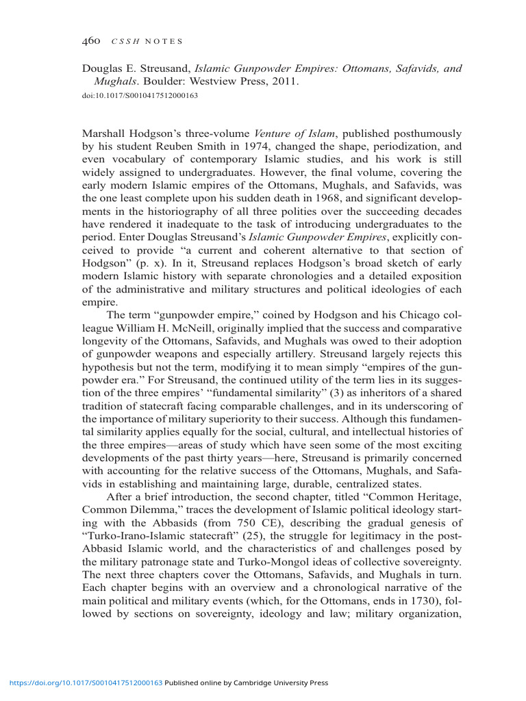 Douglas e Streusand Islamic Gunpowder Empires Ottomans Safavids and ...