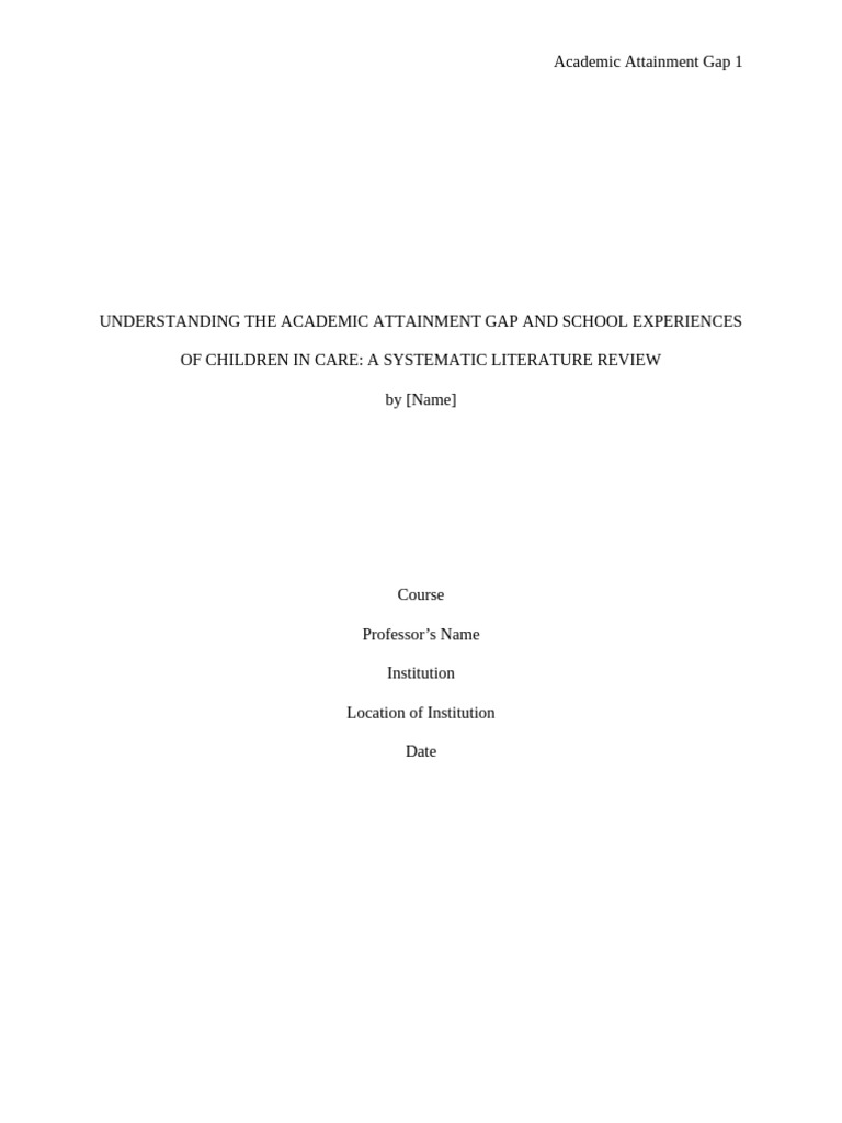 Academic Attainment Gap SLR Harvard (Final) | PDF | Methodology ...